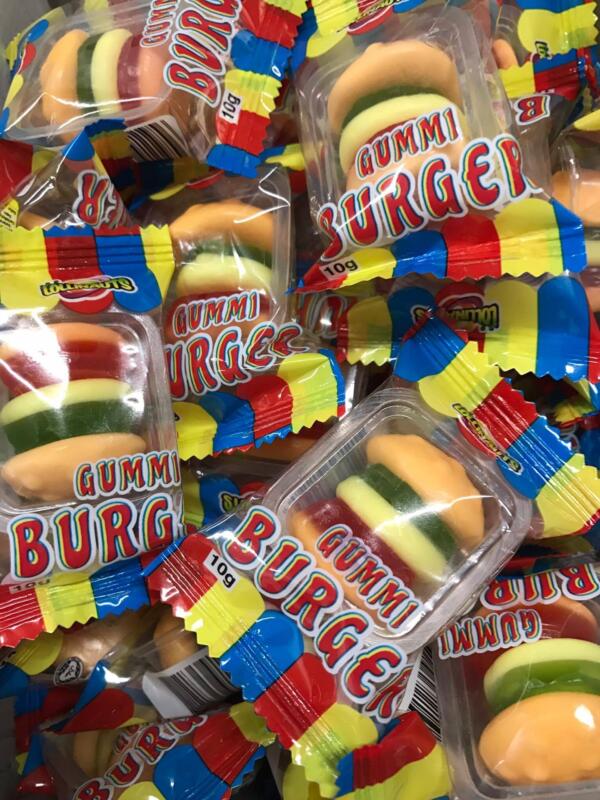 Gummy Burgers Wrapped – RQN – Ross's Quality Nuts & Lollies